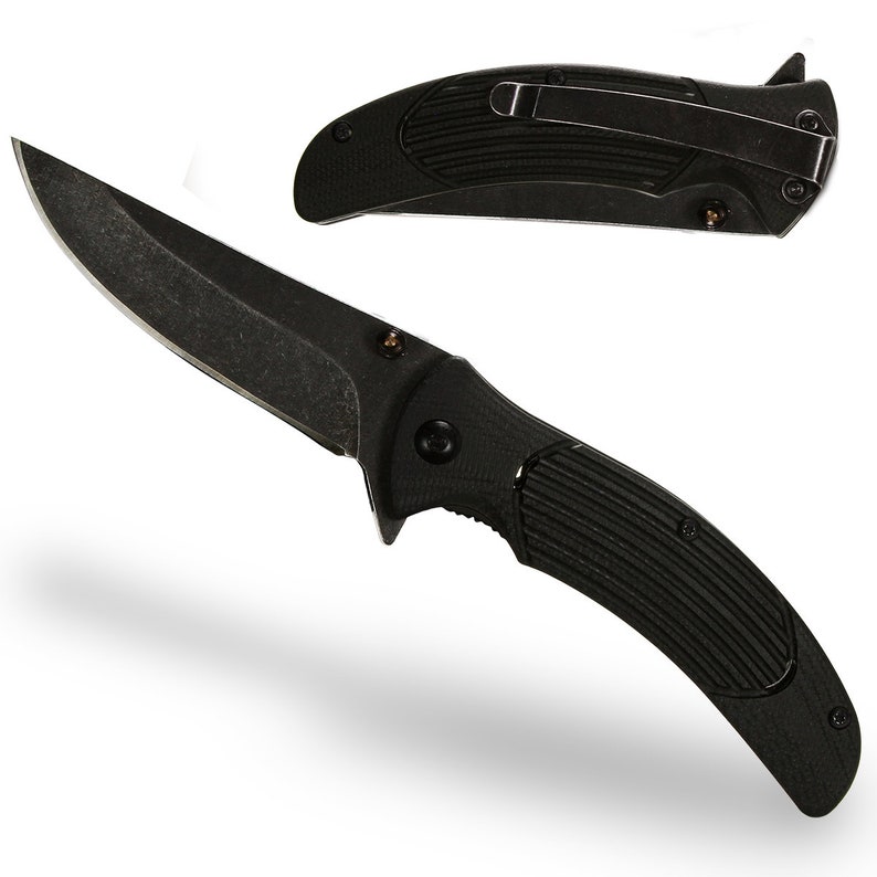 KMS Liner Lock K1258 Flipper Knife Kit 440C Satin Blade or | Etsy Canada