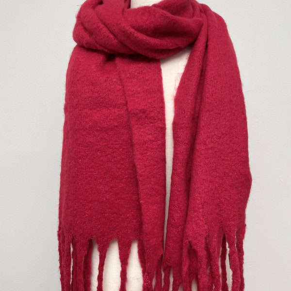 Large Red Scarf - Etsy