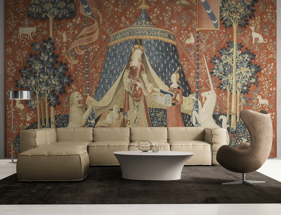 Medieval Tapestry Reproduction Lady and the Unicorn À Mon Seul - Etsy