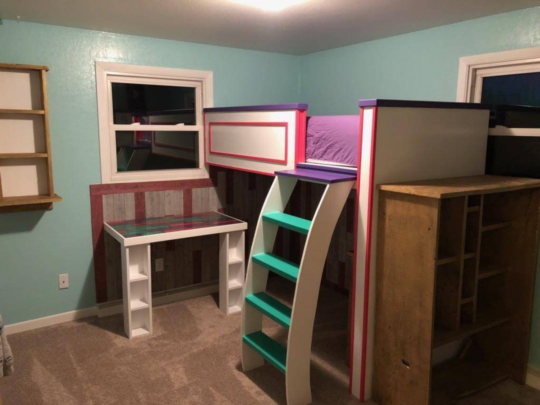Custom Children's Bunk Bed & Desk SOLD Picture for Reference - Etsy