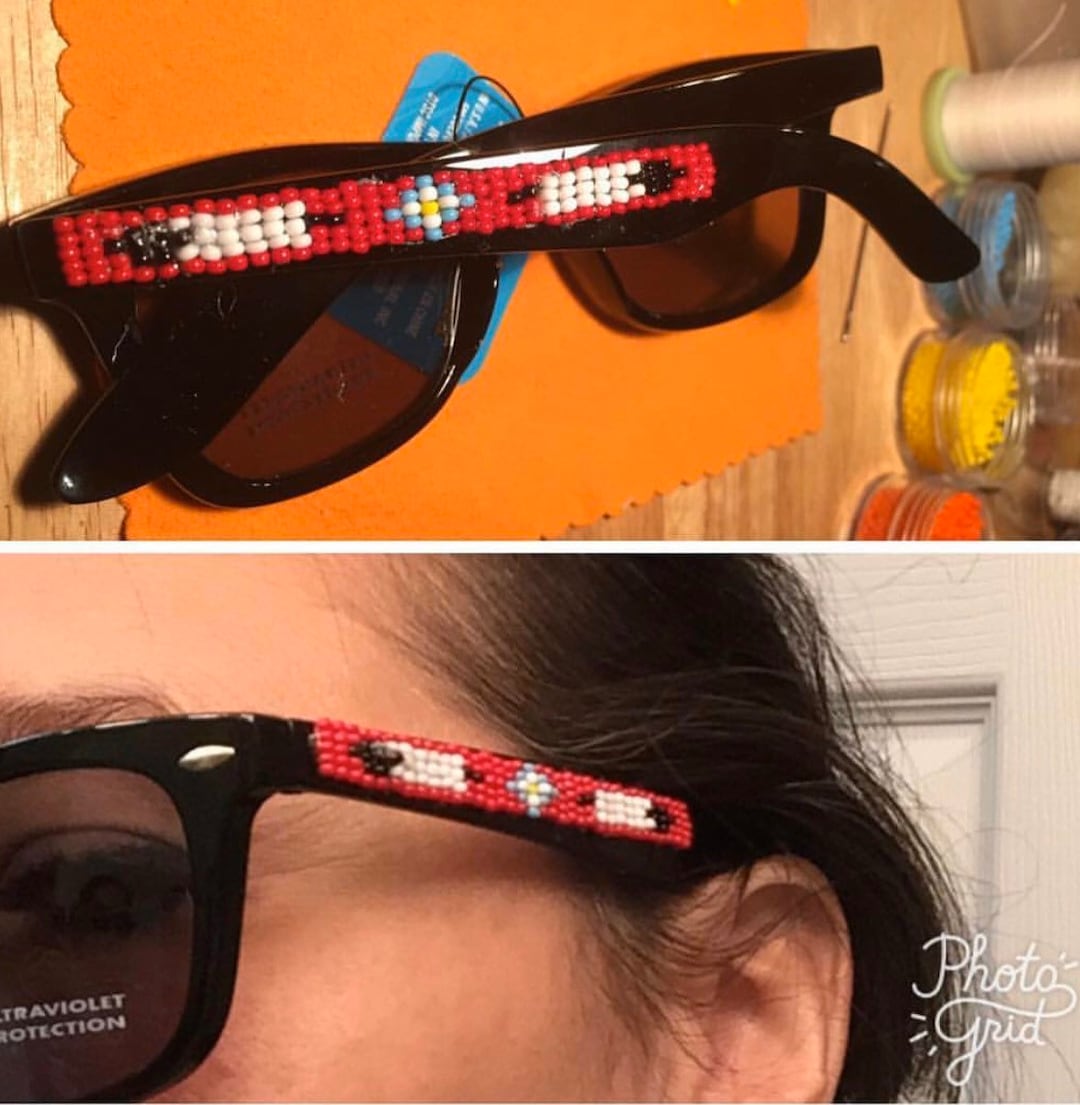 Red Native American Beaded Sunglasses - Etsy