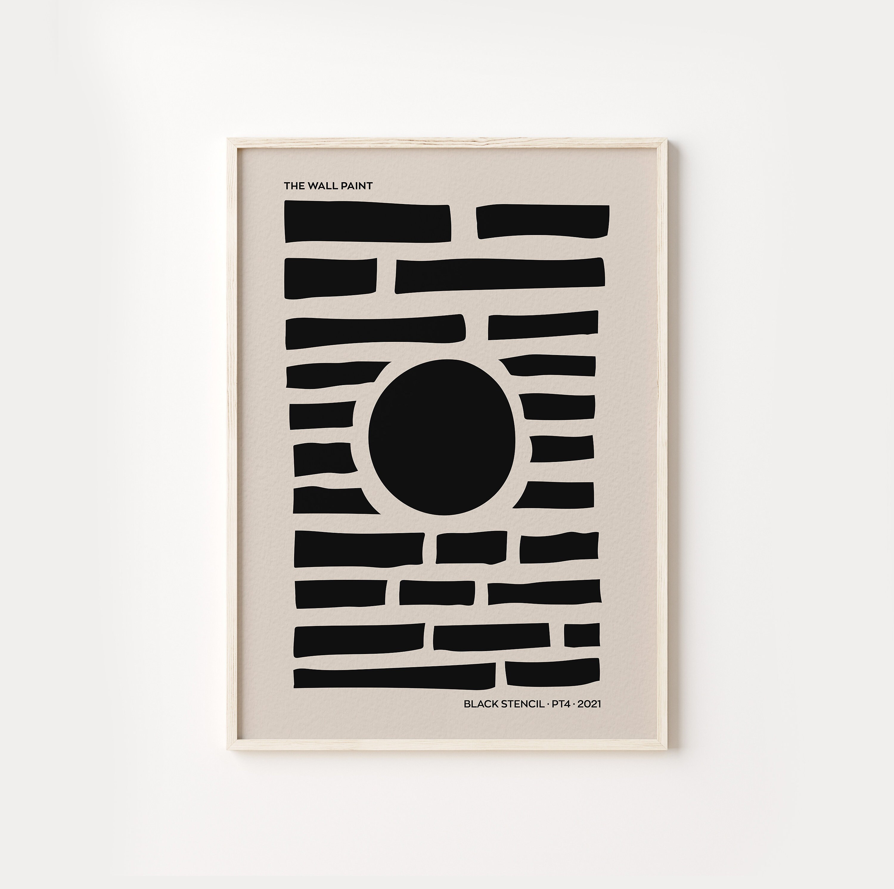 Abstract Black Stencil, Paper Feel, Contemporary Print Art, Minimalist ...