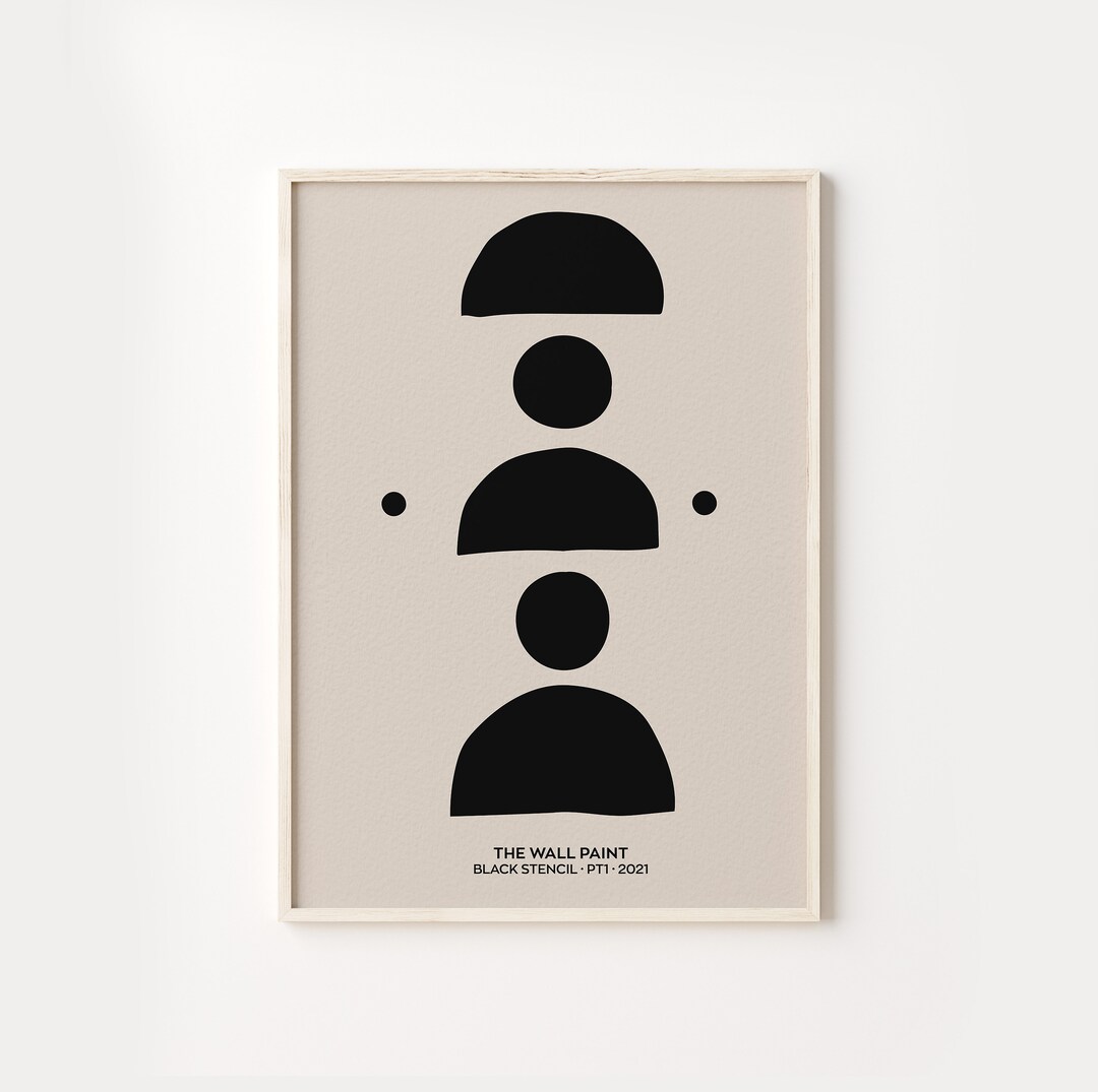 Abstract Black Stencil, Paper Feel, Contemporary Print Art, Minimalist ...