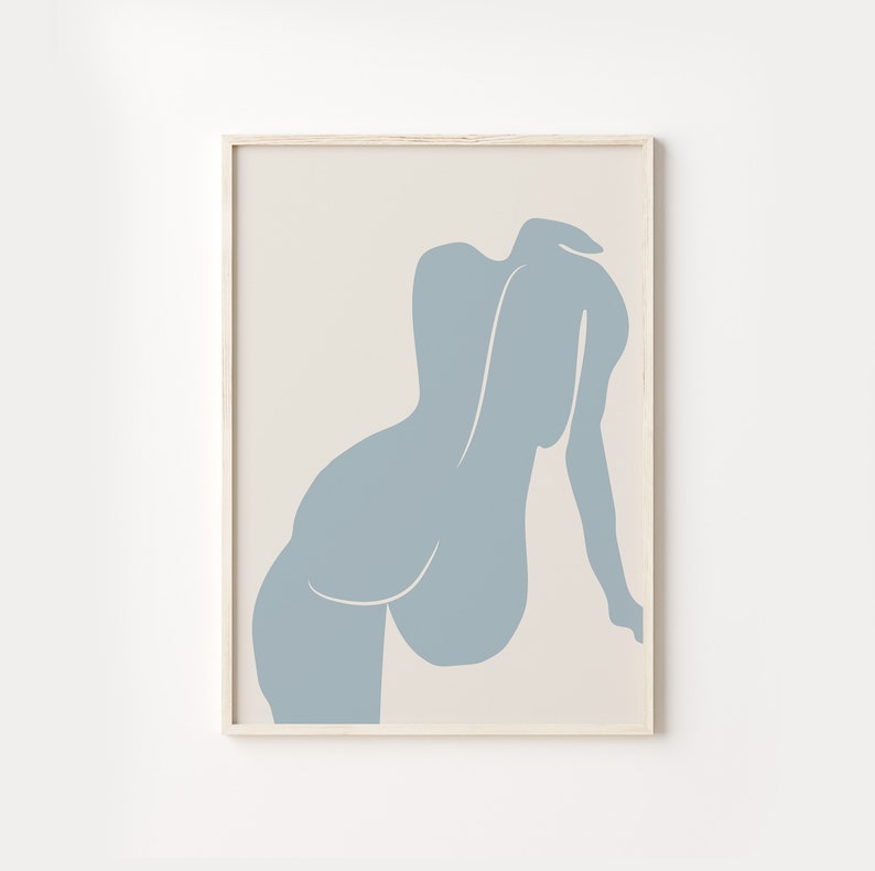 Woman Back Figure Abstract Female Art Print Gallery Wall | Etsy