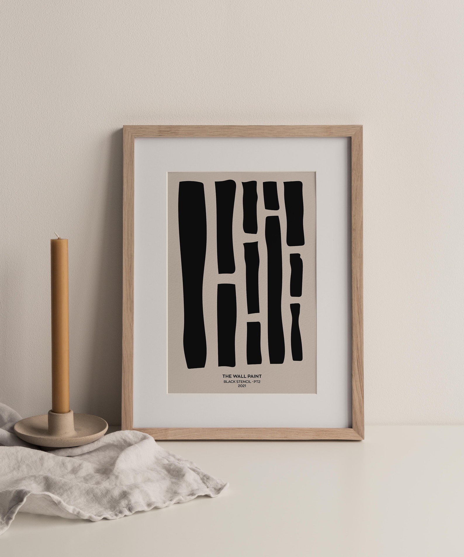 Abstract Black Stencil, Paper Feel, Contemporary Print Art, Minimalist ...