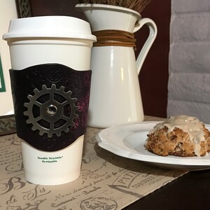 Manche de tasse à café en cuir personnalisé/ | Etsy