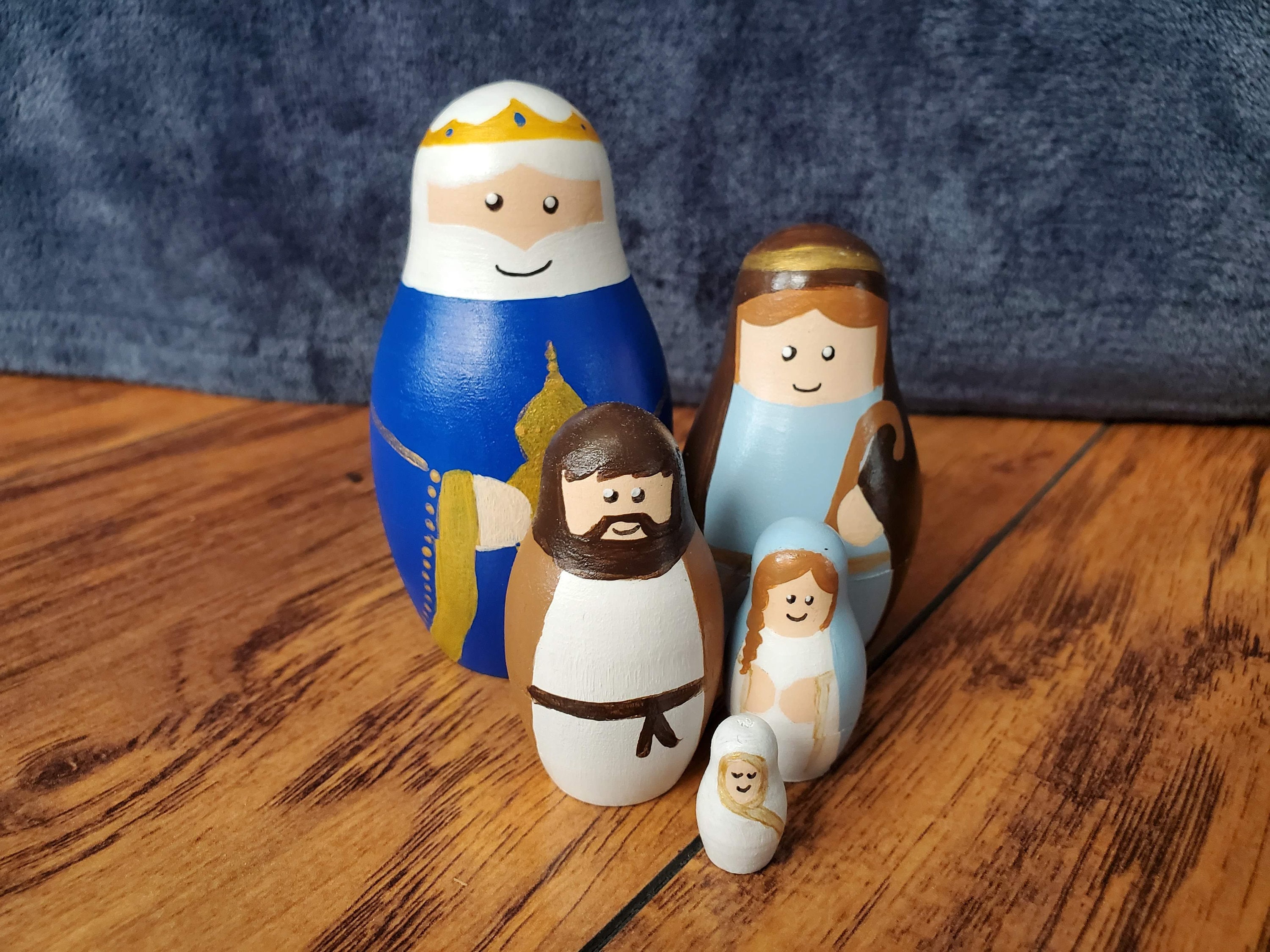 Nativity Nesting Dolls- Medium 5 Piece Set - Etsy