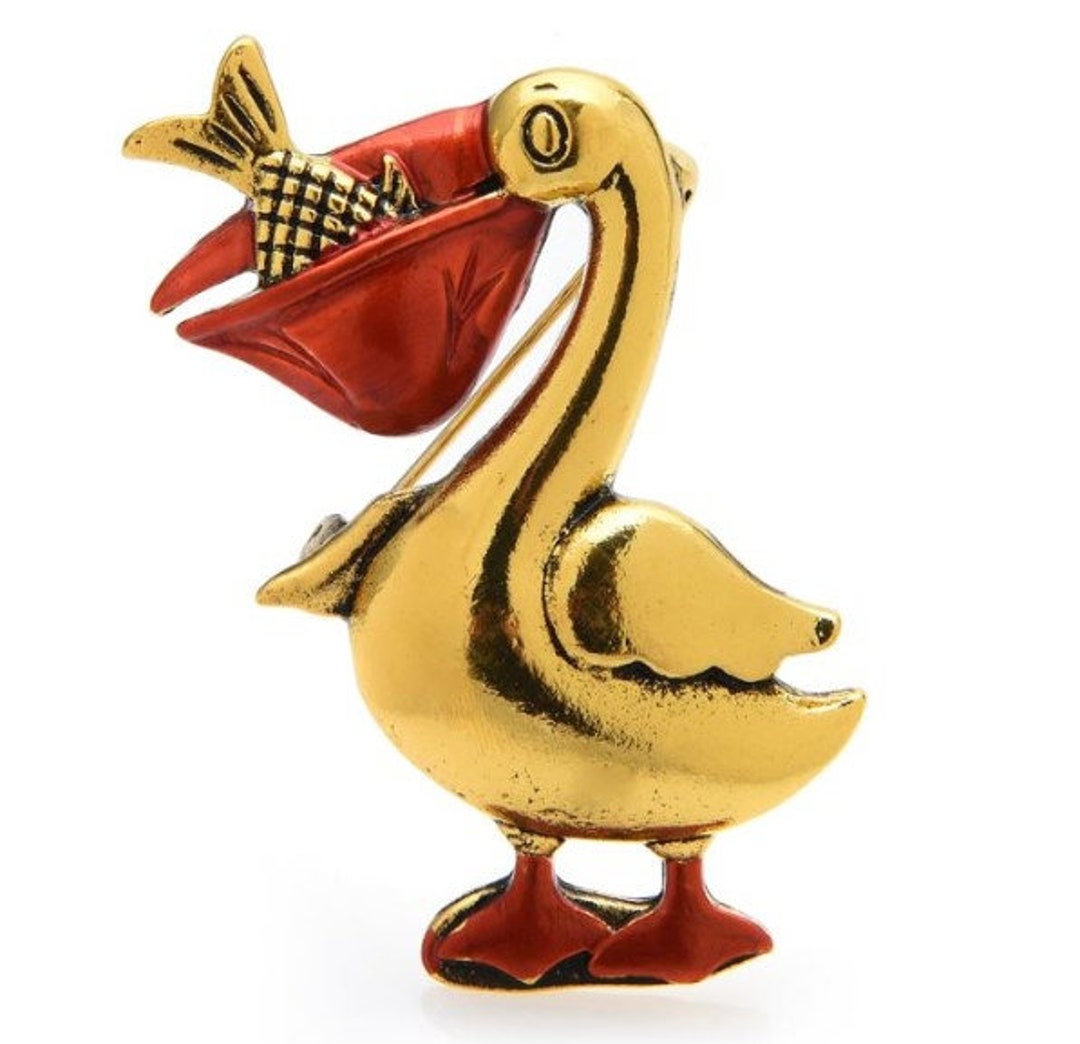 Pelican Brooch Pin Jewelry - Etsy