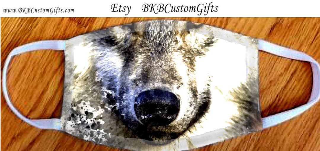 Wolf Face Mask, Wolf Muzzle Grunge , With FREE KN95 Face Mask for the ...