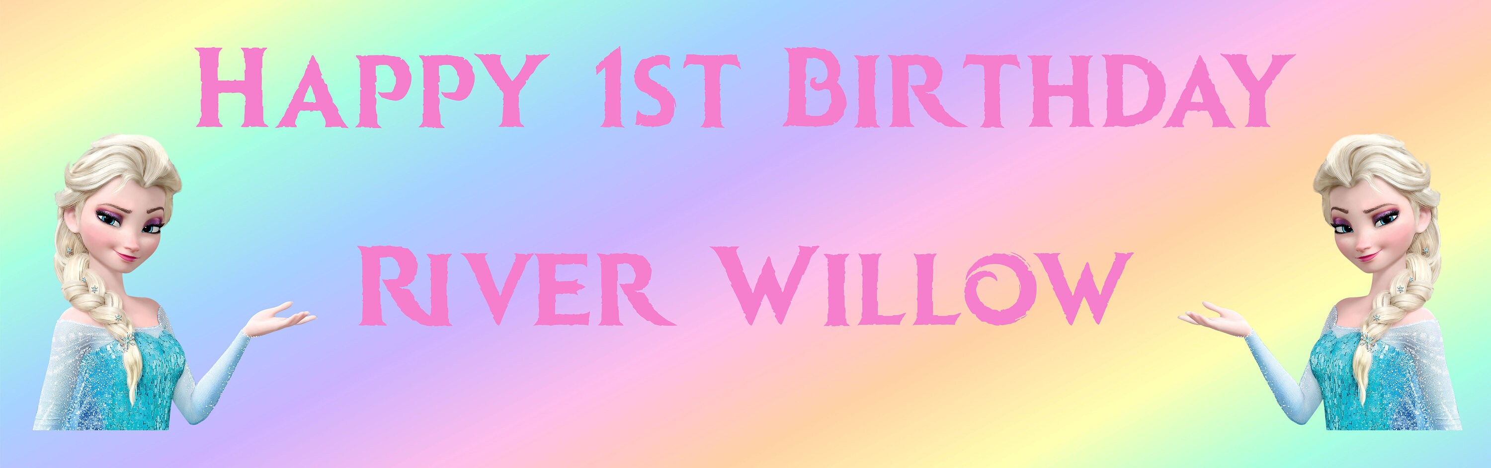 2 X Personalised Disney Frozen Elsa Birthday Banner Celebrate - Etsy