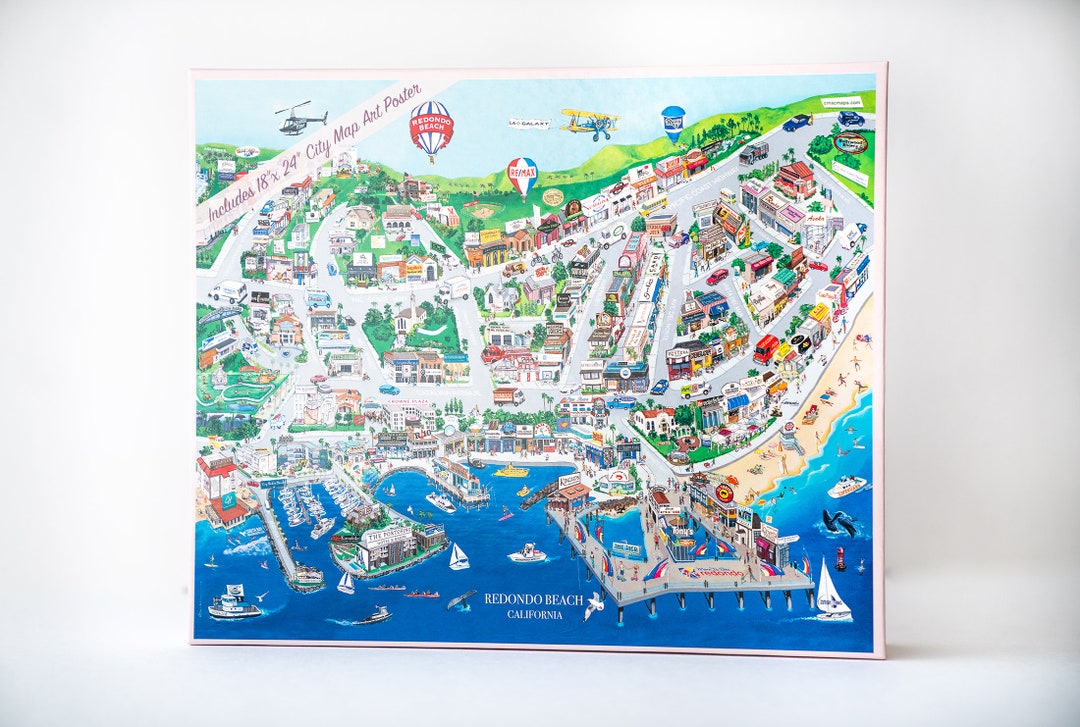 Redondo Beach Map Art 500 Piece Puzzle - Etsy