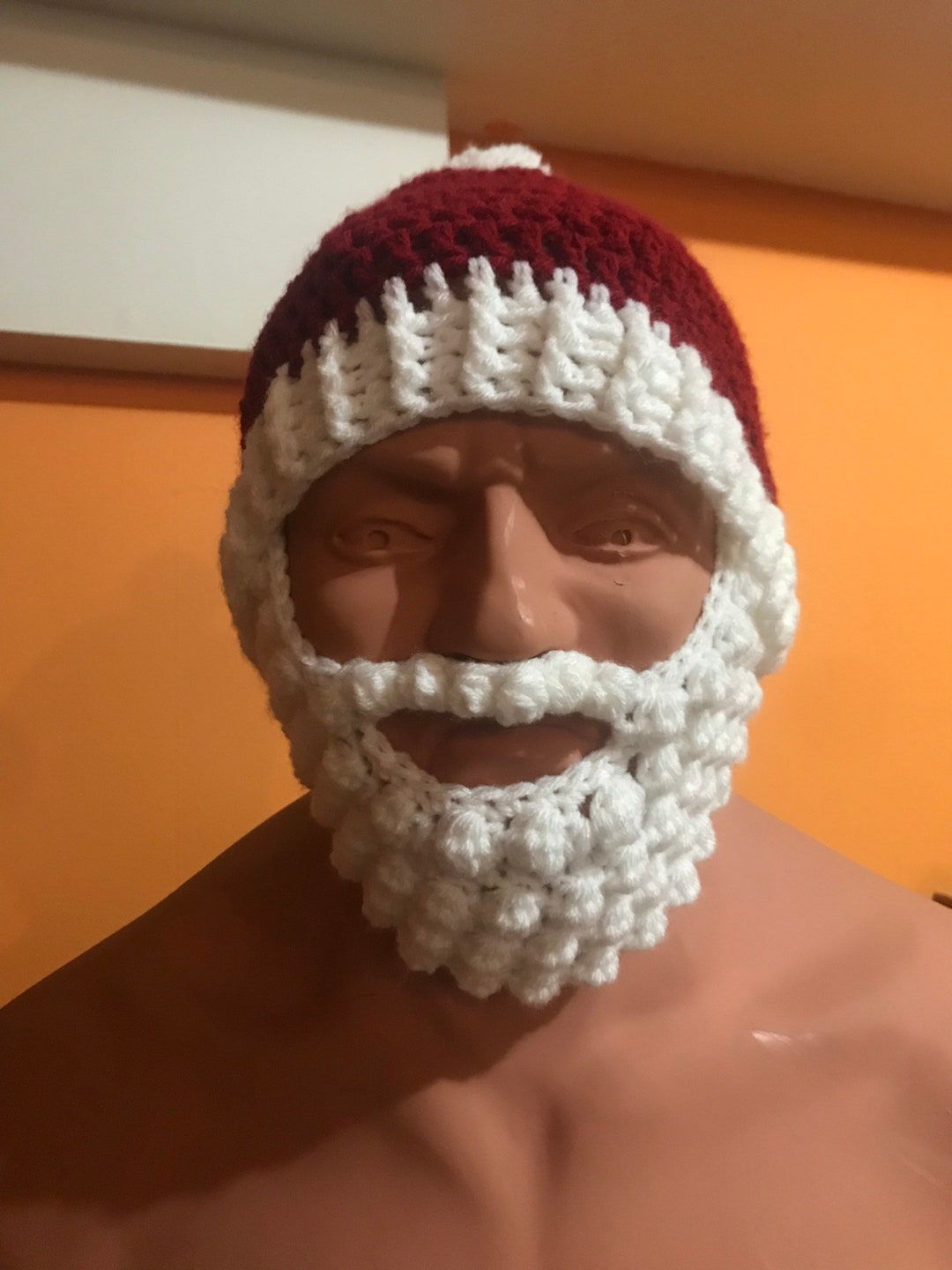 Crochet Santa Beanie with Beard. Made To Order. Handmade & Crocheted ...