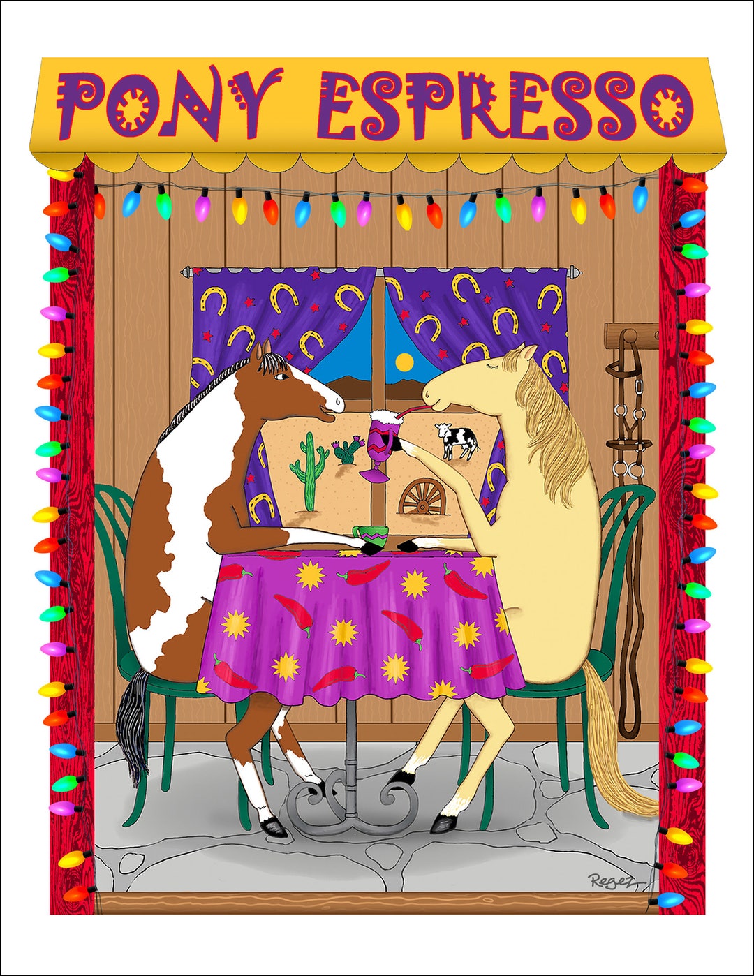 Pony Espresso Art Print - Etsy