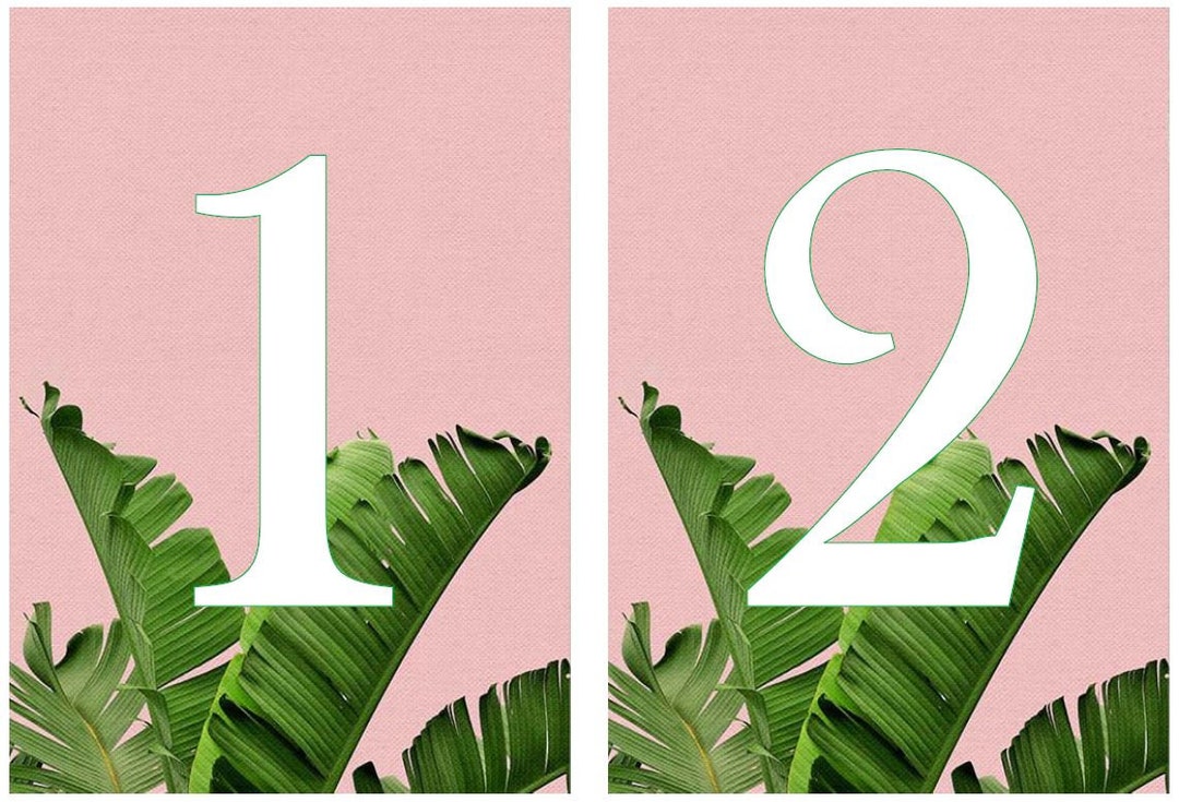 Tropical Themed Wedding Table Numbers 1-10 5x7 - Etsy