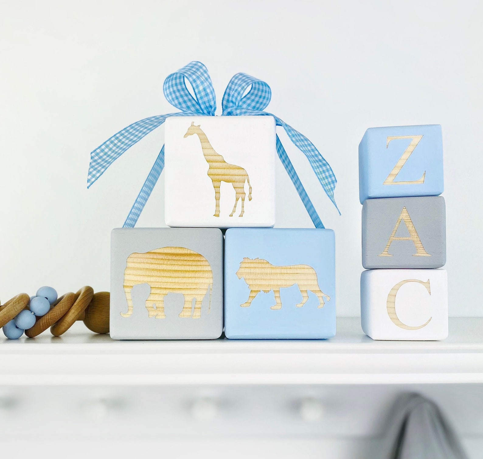 Jungle Safari Baby Blocks Animal Blocks Jungle Nursery - Etsy