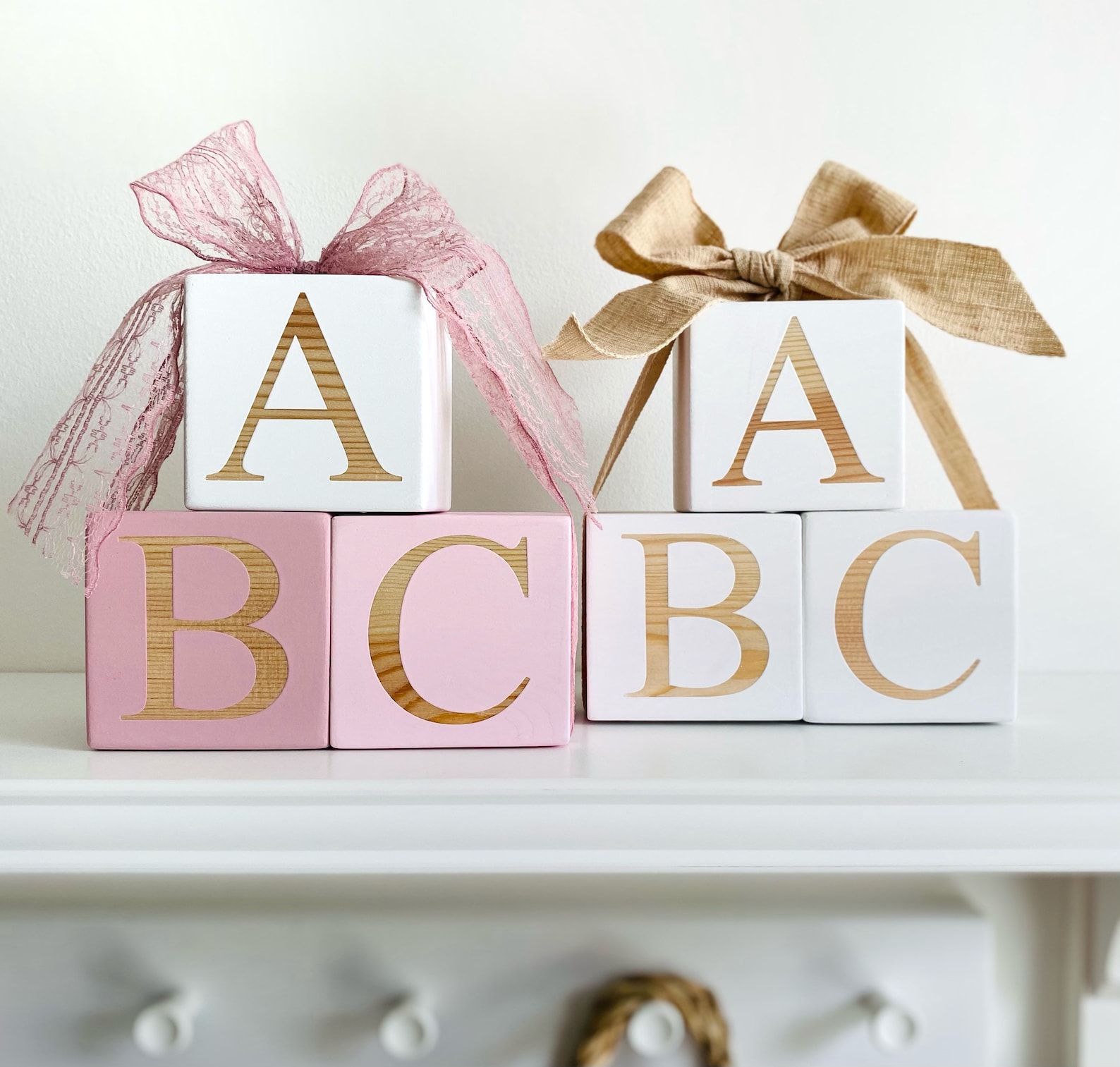 Personalized ABC Baby Blocks: Hand-painted Alphabet Nursery Decor - Etsy