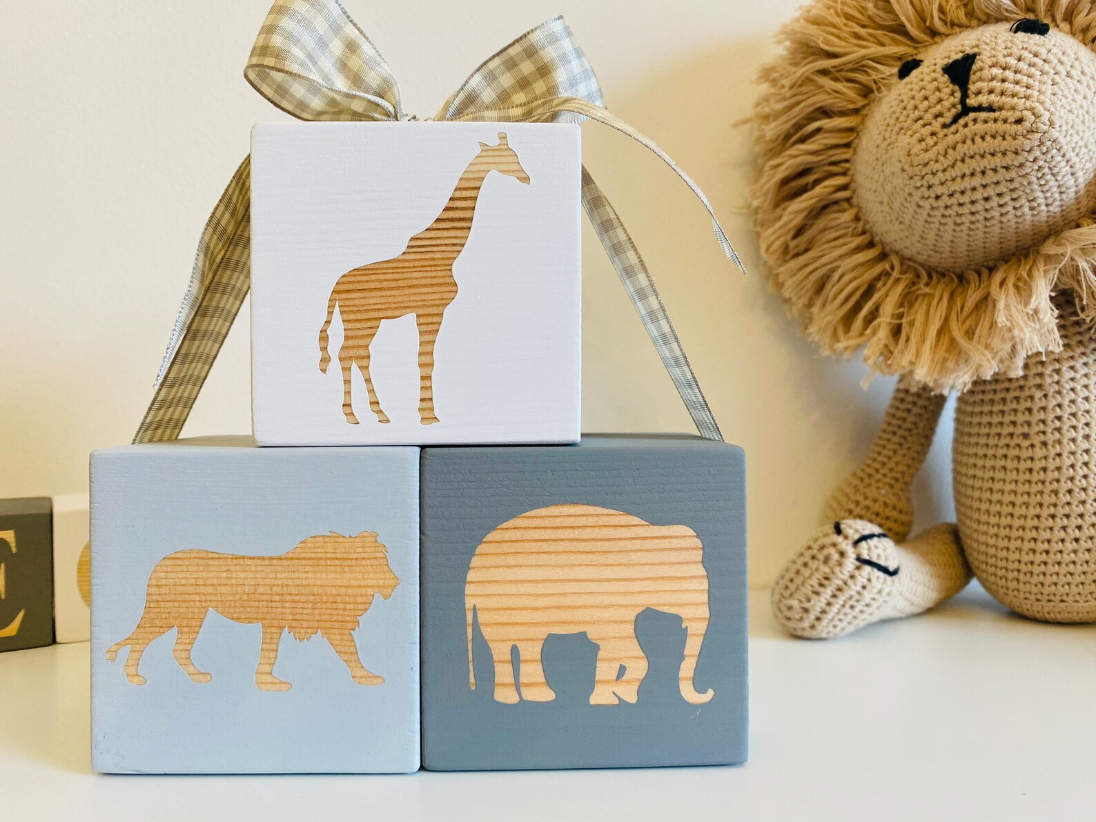 Jungle Safari Baby Blocks Animal Blocks Jungle Nursery | Etsy