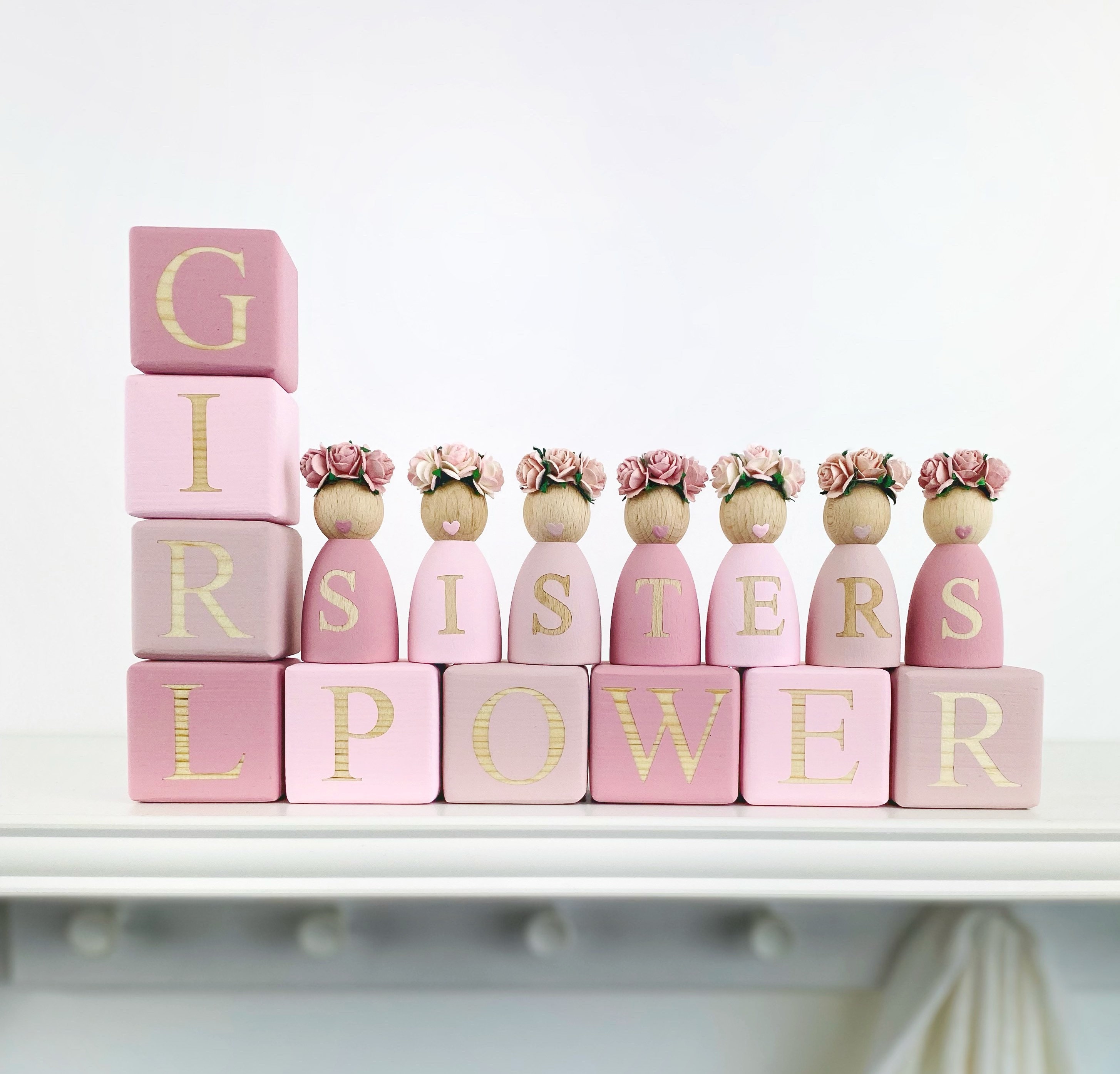 Personalised Wooden Baby Name Blocks Nursery Name Sign Shelf | Etsy UK