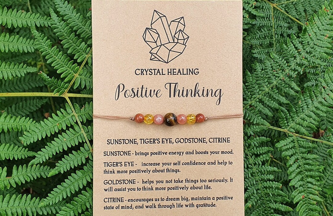 Positive Thinking Bracelet, Spiritual Bracelet, Healing Crystals ...