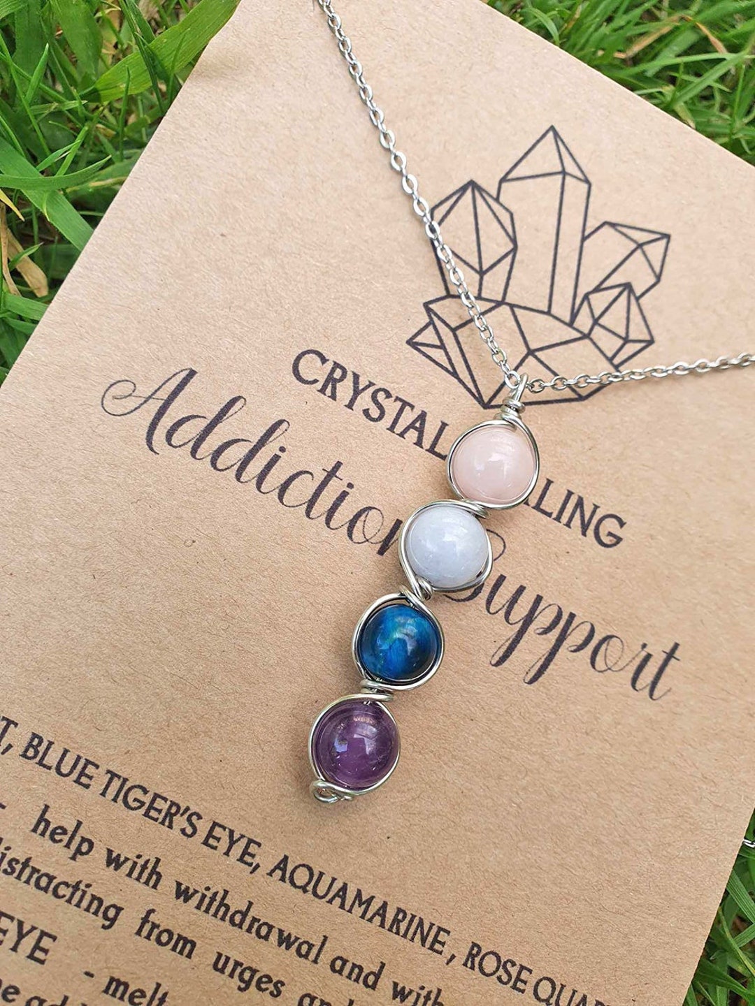 Sobriety & Addiction Crystal Necklace, Healing Necklace Healing ...