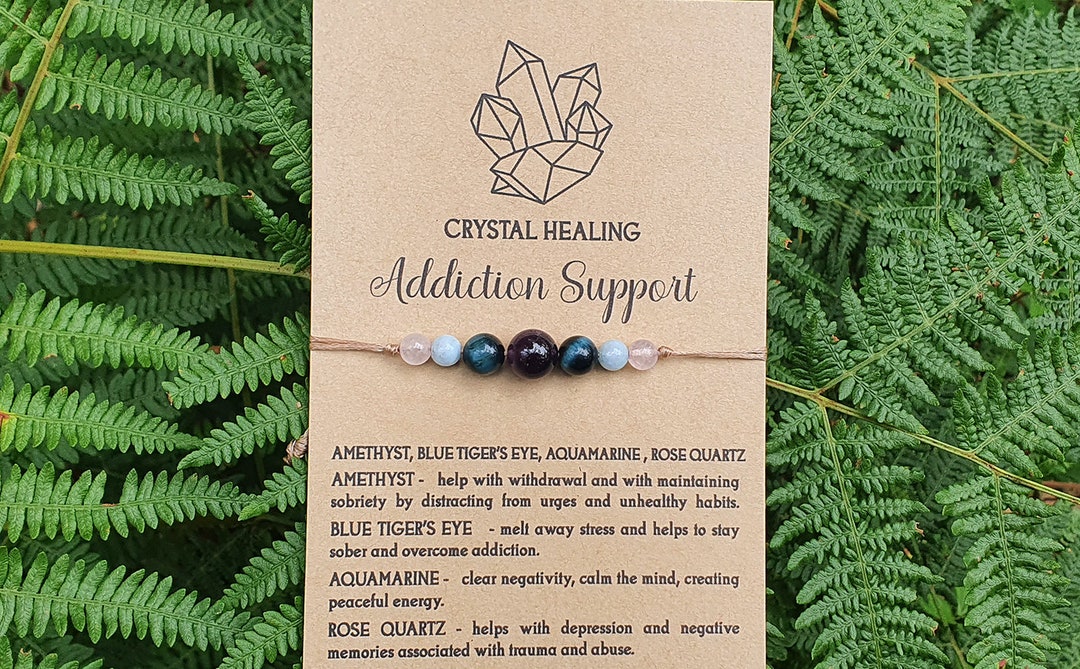 Sobriety & Addiction Crystal Healing Bracelet, Stress Crystals, Healing ...