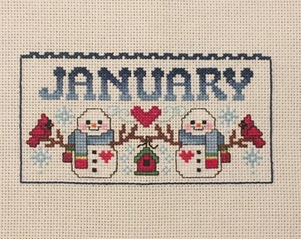 January Cross Stitch - Etsy