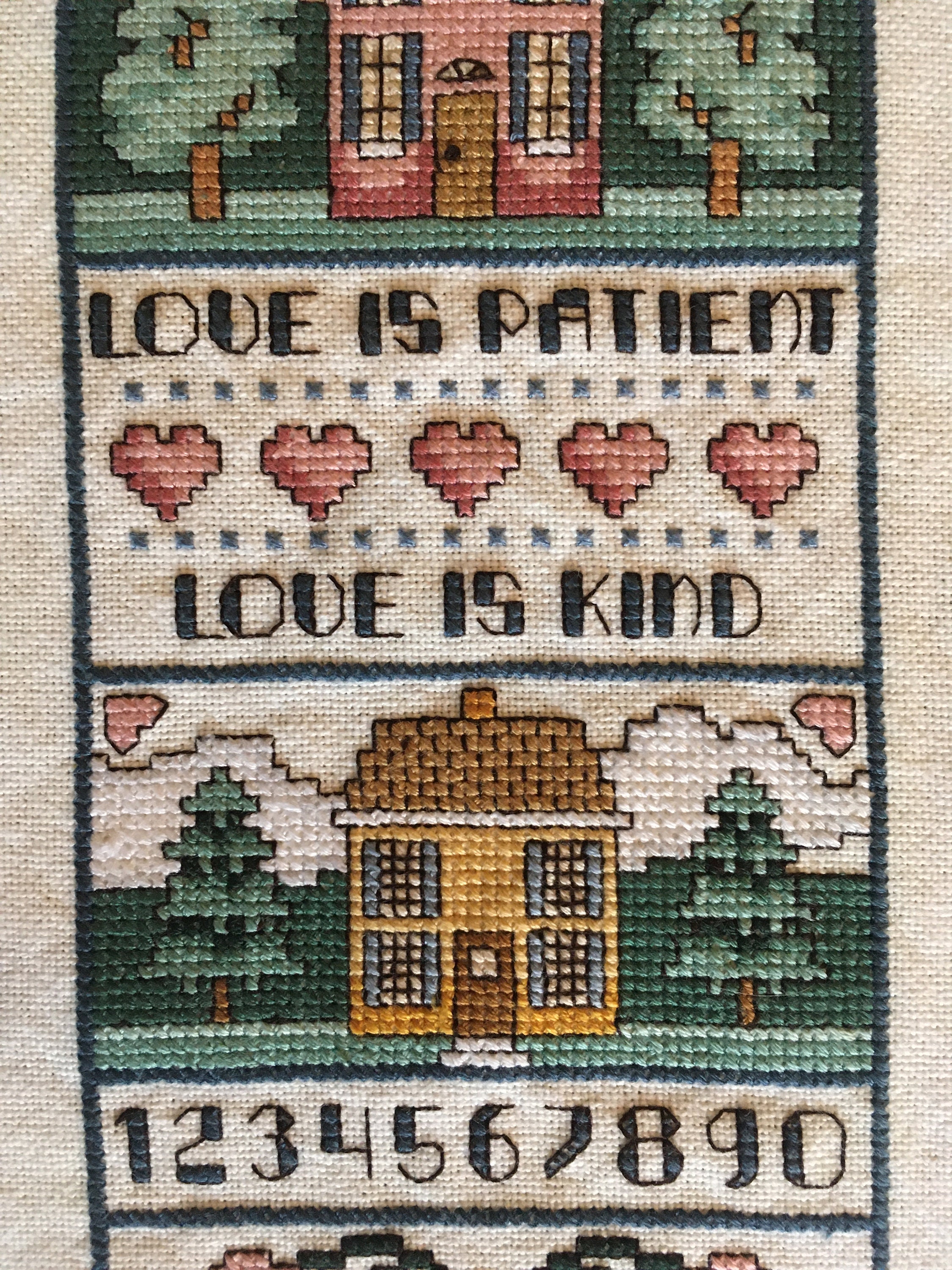 Old-fashioned Sampler - Finished Cross Stitch - Etsy