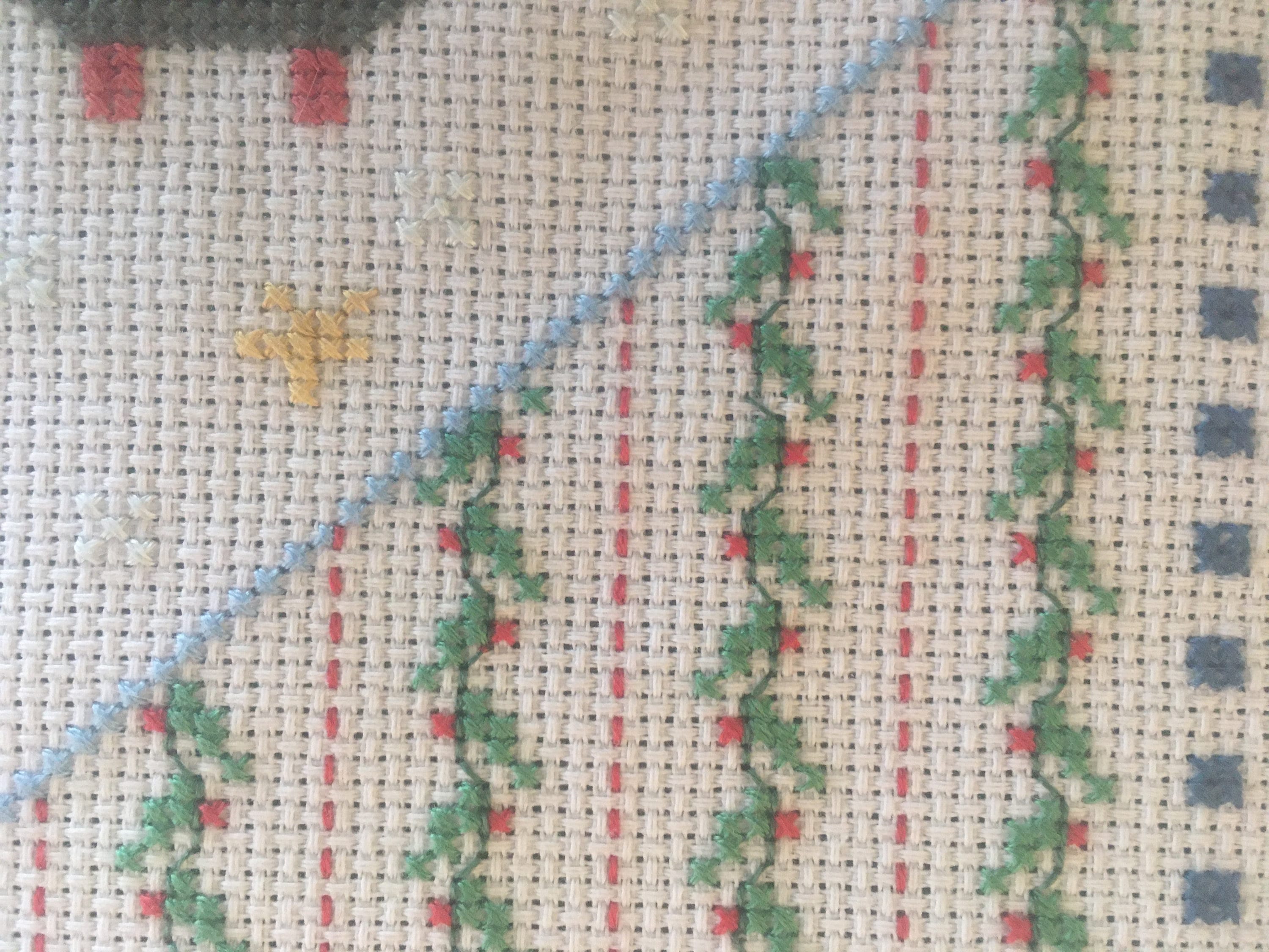 Patchwork Winter Scene Finished Cross Stitich - Etsy