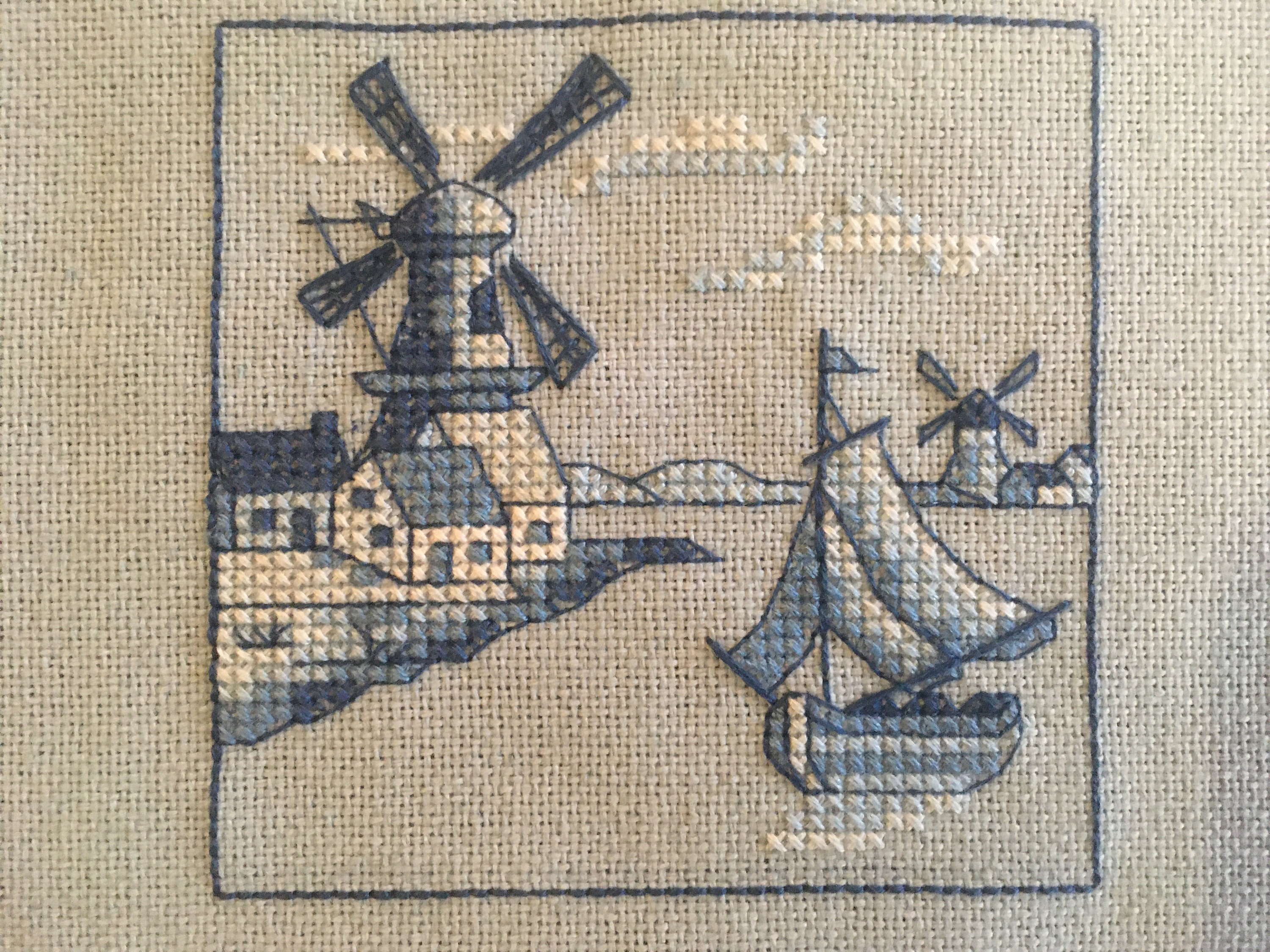 Windmills - Finished Cross Stitch - Etsy Australia