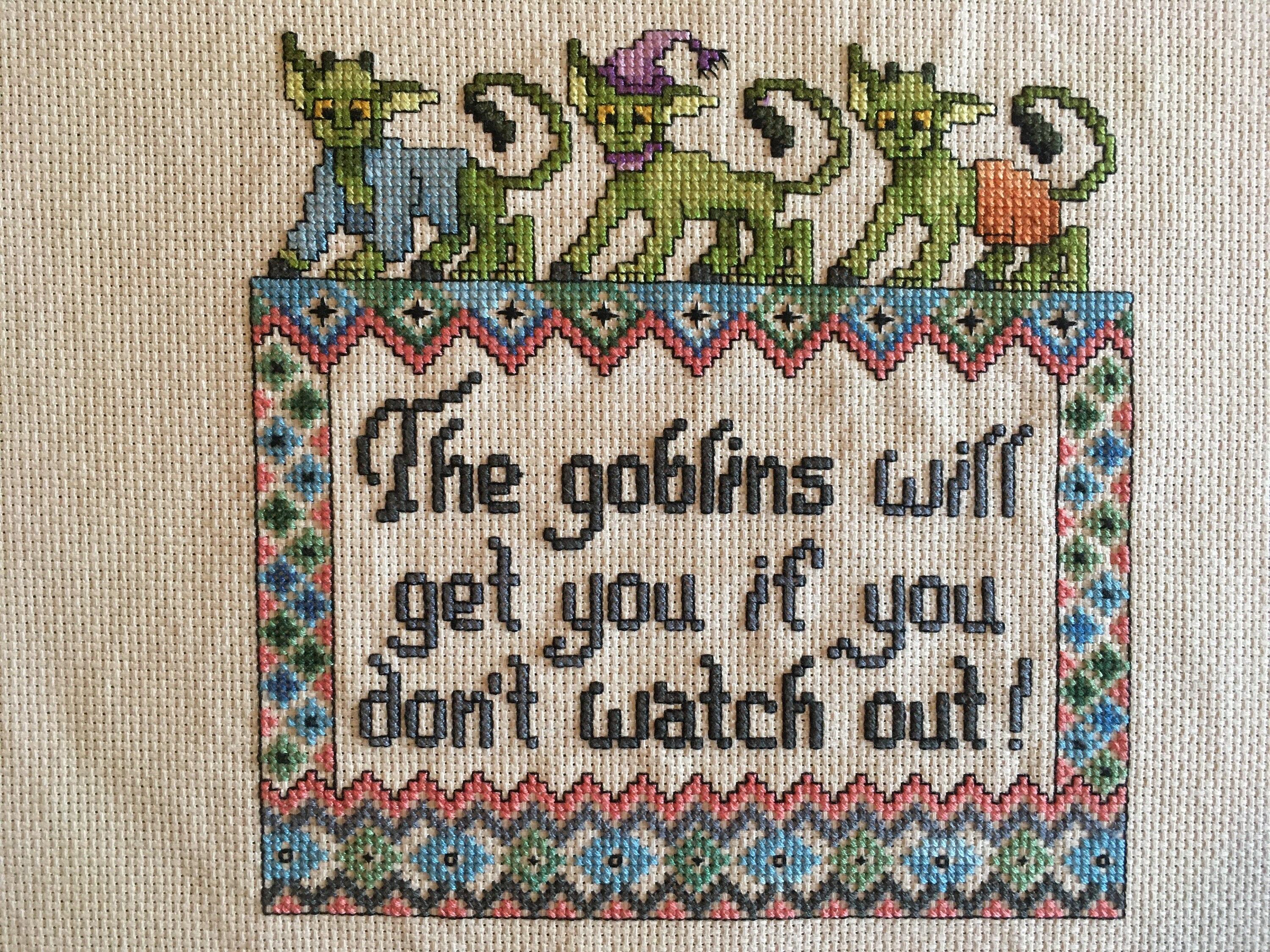 Goblins Finished Cross Stitch - Etsy UK
