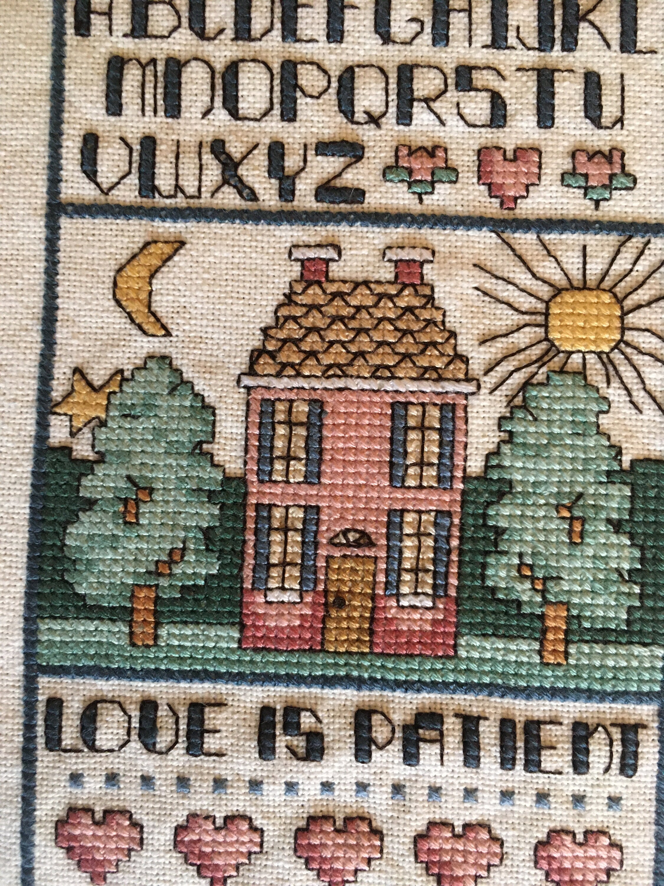 Old-fashioned Sampler - Finished Cross Stitch - Etsy