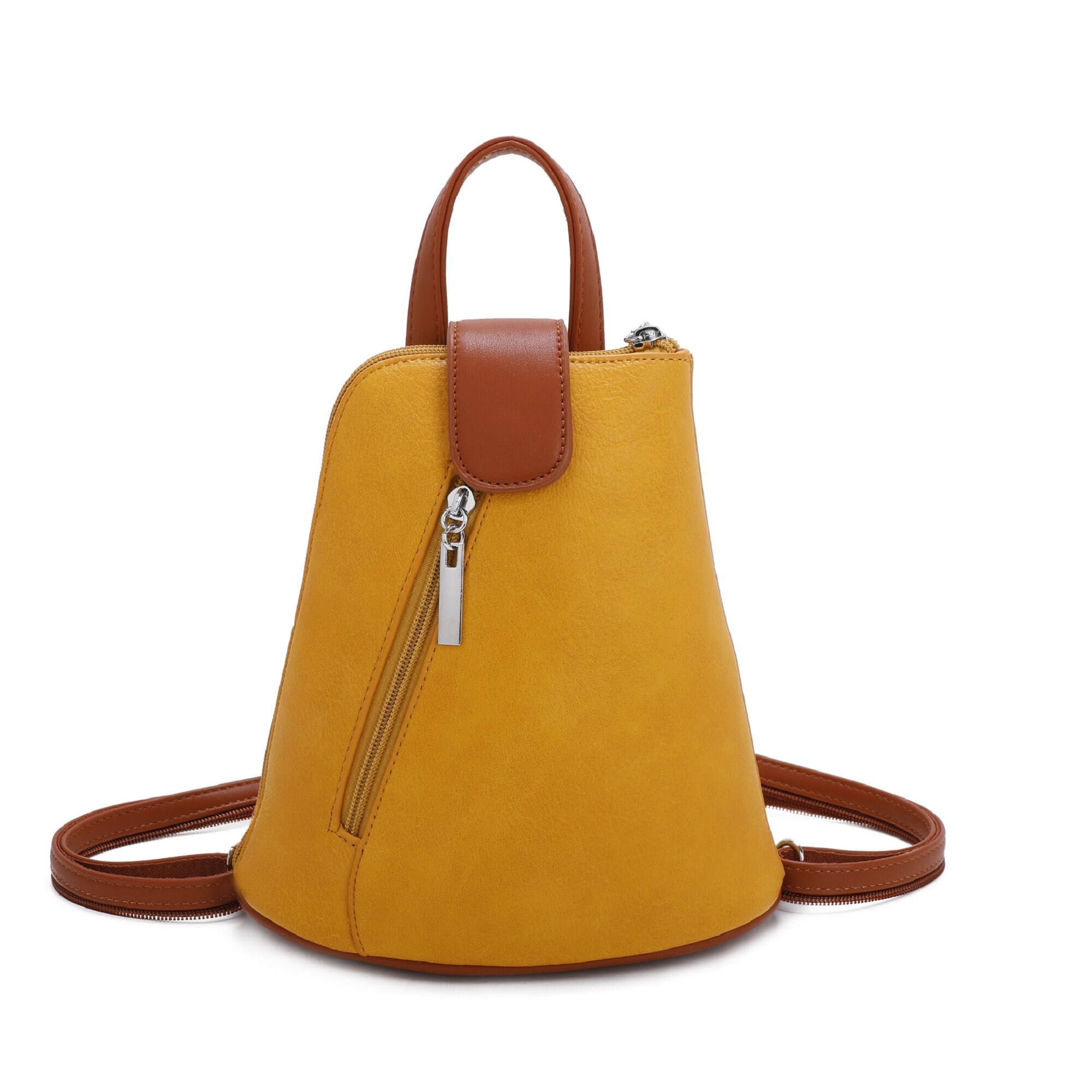 Ladies Small Triangular Flap Zipped Grab Handle Backpack Girls - Etsy