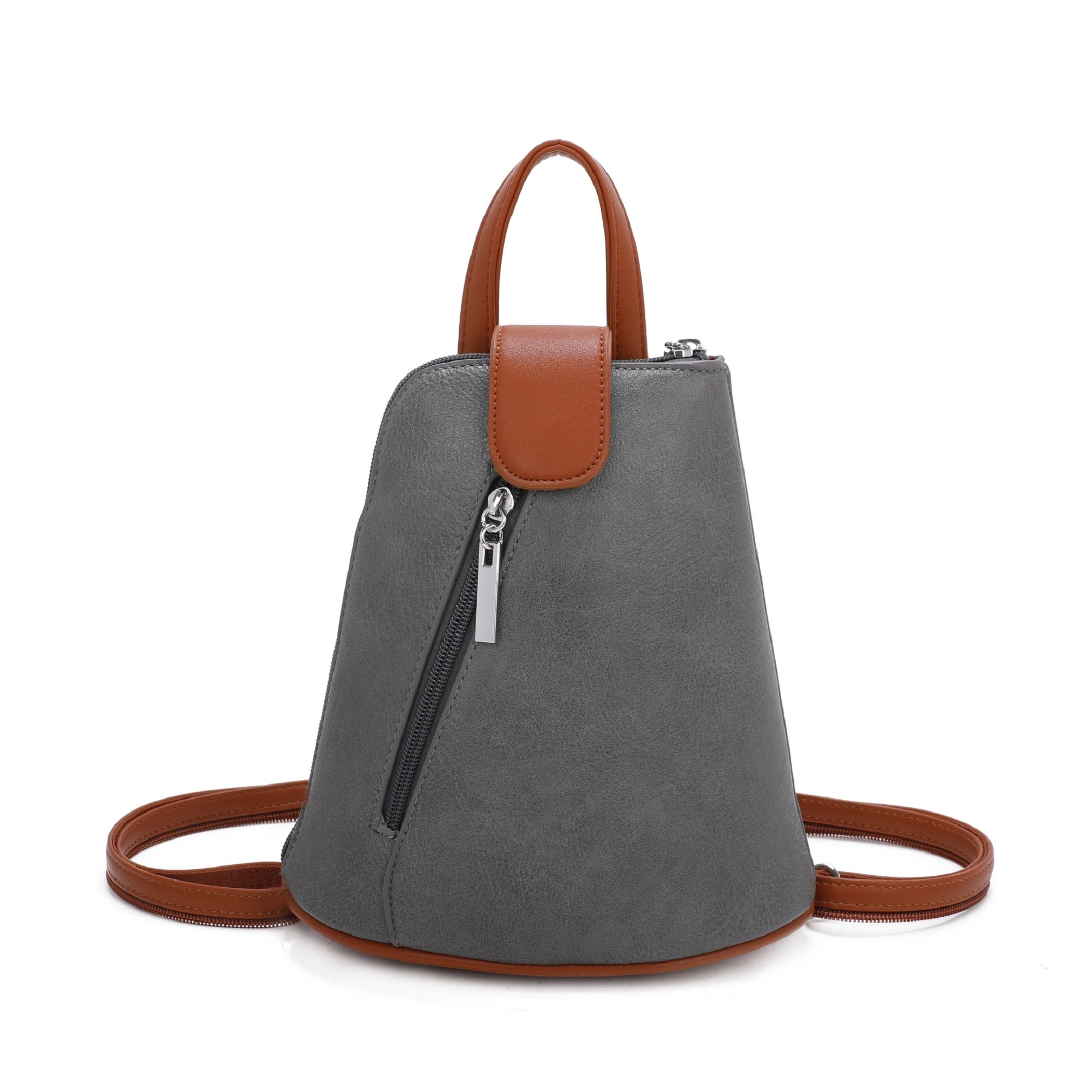 Ladies Small Triangular Flap Zipped Grab Handle Backpack Girls - Etsy