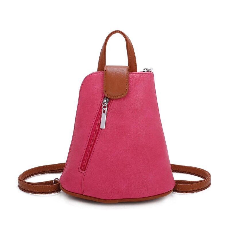 Ladies Small Triangular Flap Zipped Grab Handle Backpack Girls - Etsy