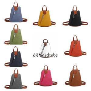 Ladies Small Triangular Flap Zipped Grab Handle Backpack Girls - Etsy