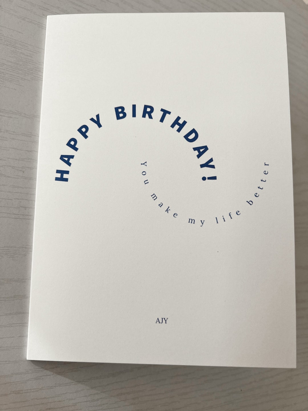 Simple Happy Birthday Card | Blank Inside Card| Cute Modern Happy ...