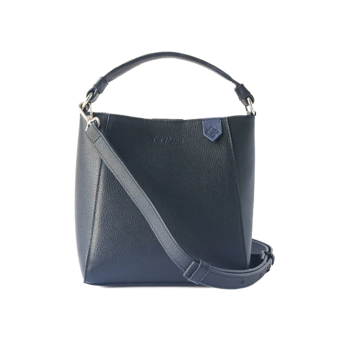 Yaya Leather Bucket Bag - Black, Handmade Crossbody Purse | Minimalist ...