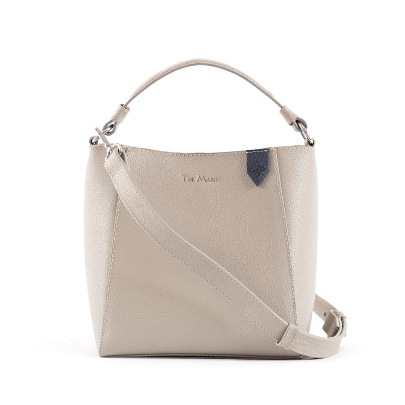 Yaya Leather Bucket Bag - Gray, Handmade Crossbody Purse | Minimalist ...
