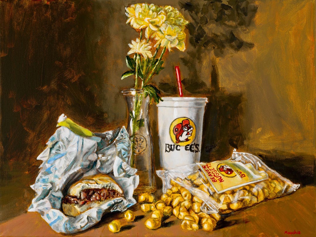 Contemporary Fine Art Buc-ee’s Brisket Sandwhich and Beaver Nuggets ...