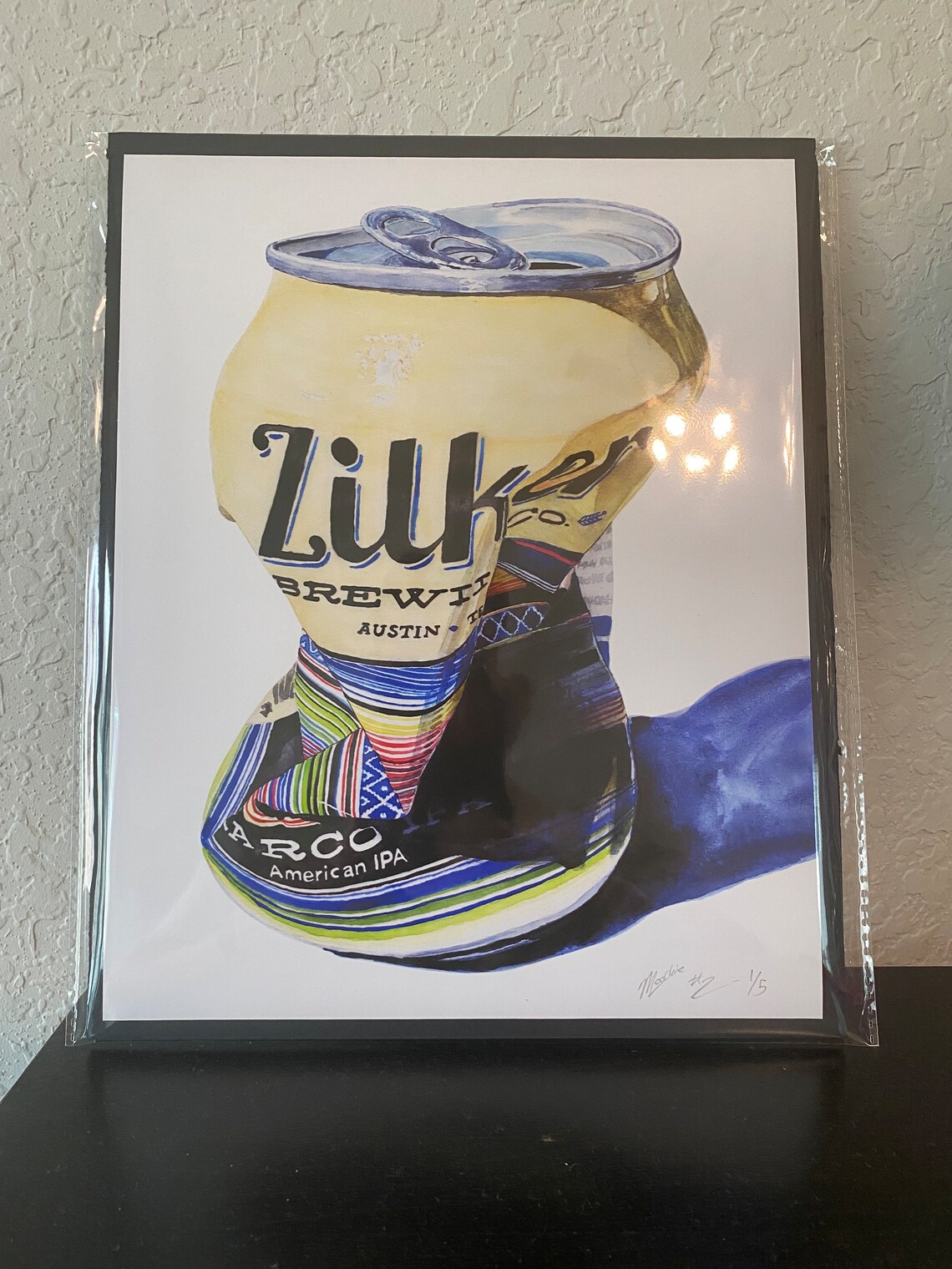 Crushed Can Painting Zilker Beer Can Watercolor Painting Giclèe Print ...