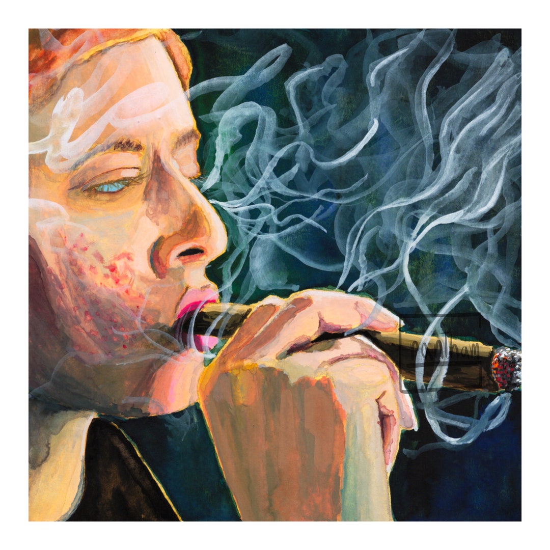 Cigar Smoking Woman Painting Giclée Print “coin in My Teeth” Moochie ...