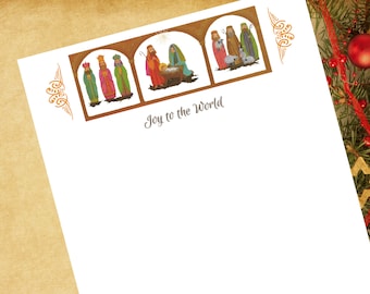 Printable Christmas Stationery Digital Download Nativity - Etsy