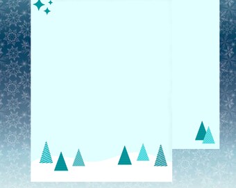 Printable Christmas Stationery Digital Download 2 Pages | Etsy
