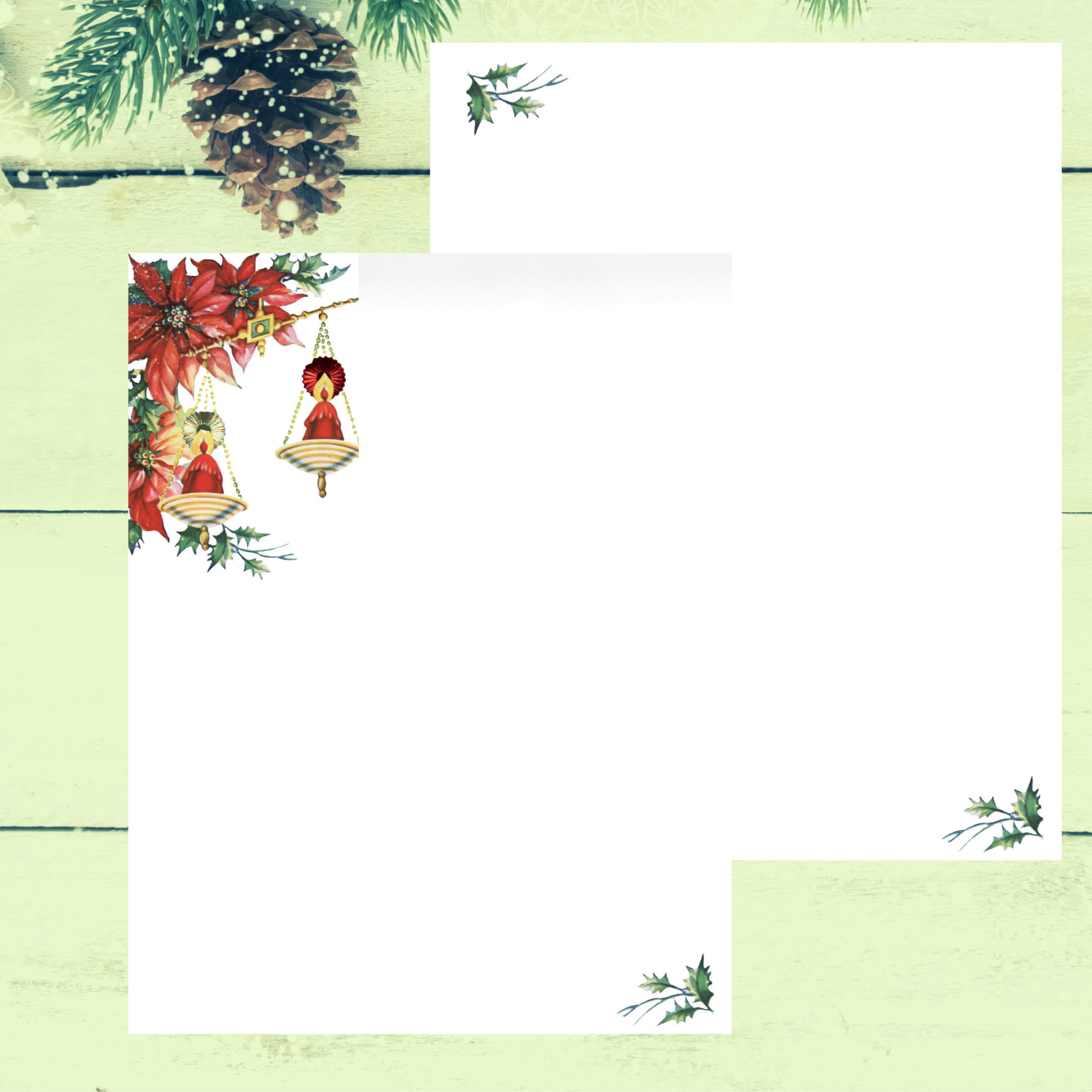 Printable Christmas Stationery Digital Download 2 Pages Instant ...