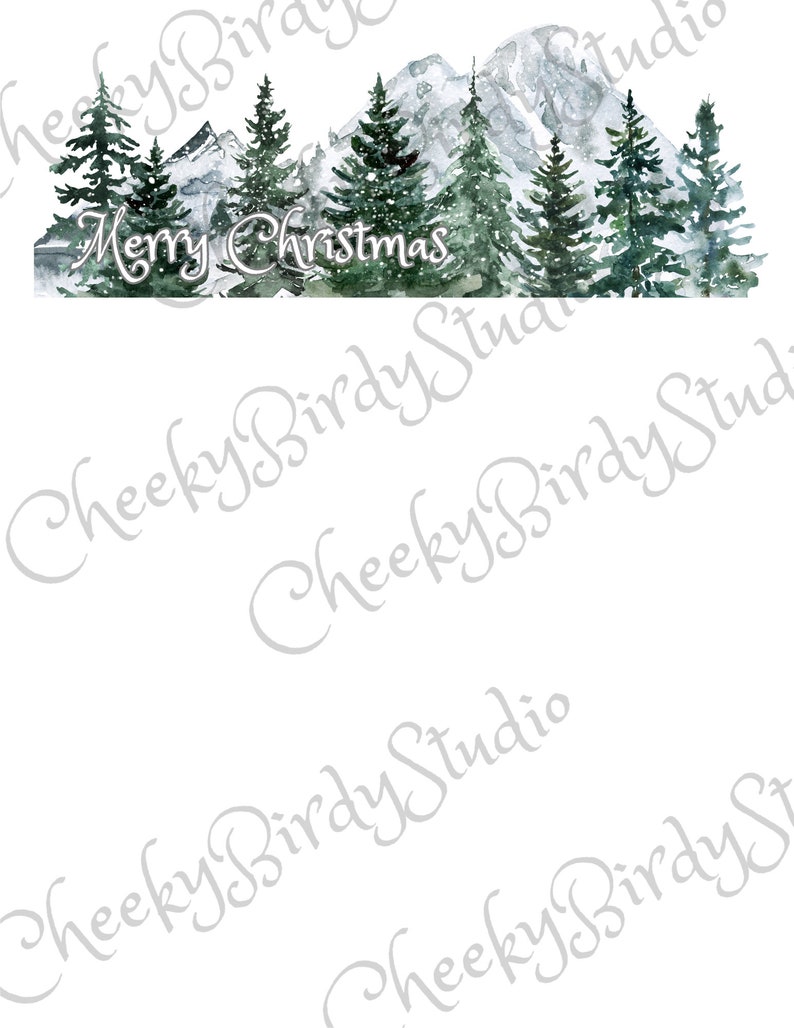 Printable Christmas Stationery Digital Download for 4x6 Paper Instant ...