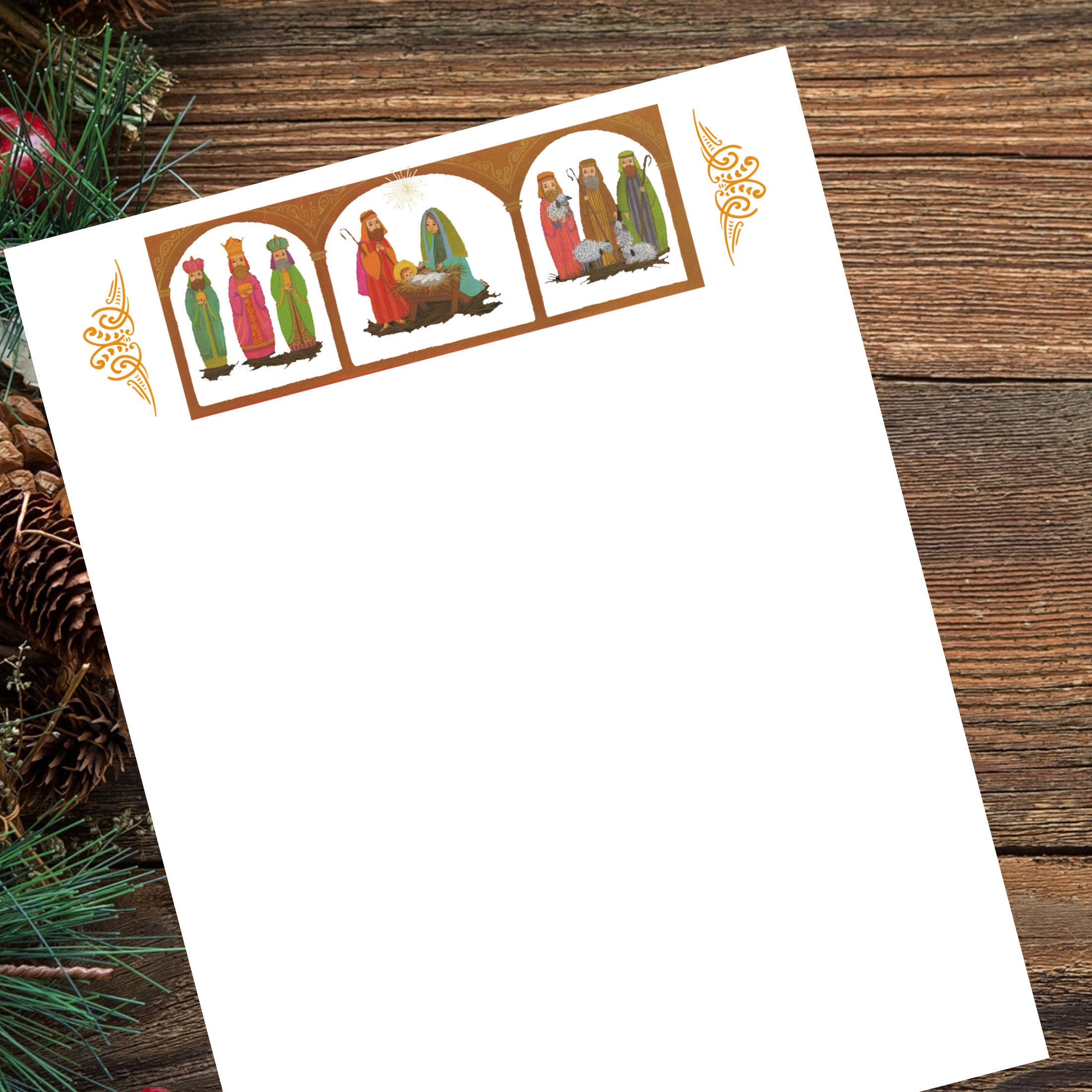 Printable Christmas Nativity Stationery Digital Download - Instant ...