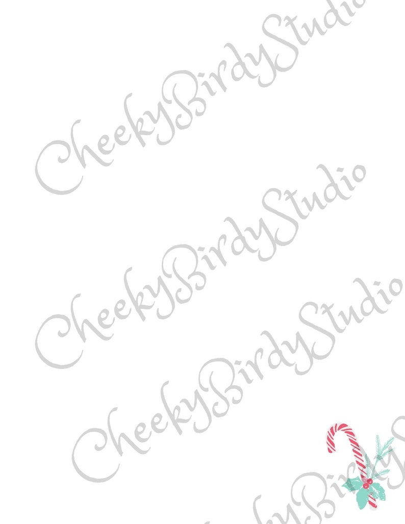 Printable Christmas Stationery Digital Download 2 Pages Instant ...