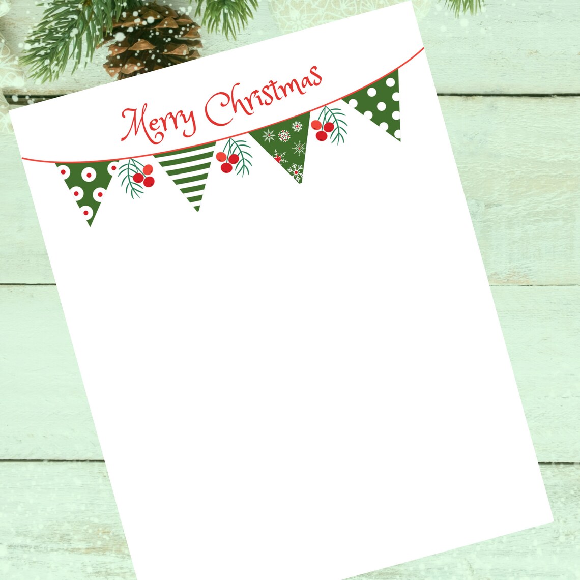 Printable Christmas Stationery Digital Download - Instant Editable Red ...