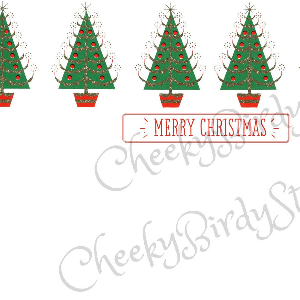 Printable Christmas Stationery Digital Download 2 Pages MCM Christmas ...