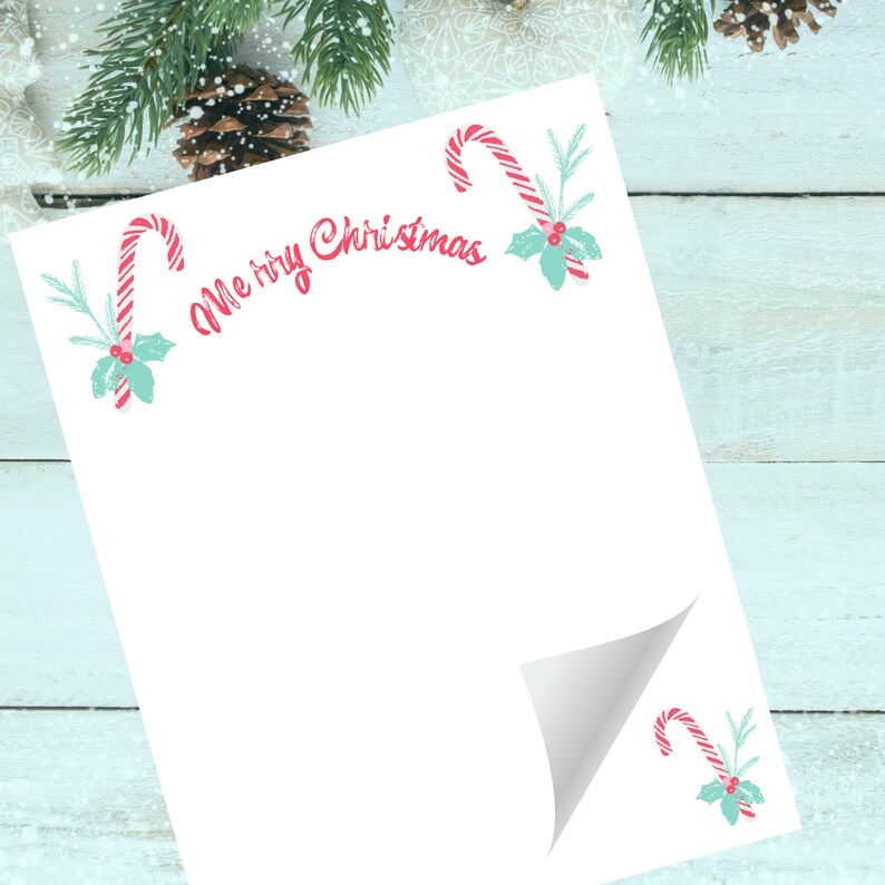 Printable Christmas Stationery Digital Download 2 Pages Instant ...